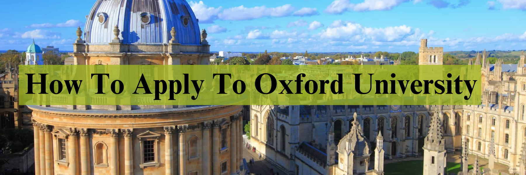 How To Apply To Oxford University